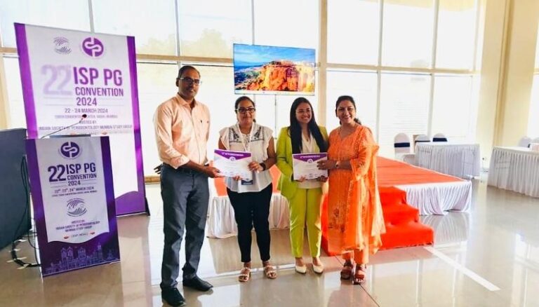 Dr Saranya received the best paper of the session Award at the 22nd ISP PG convention. – Vishnu ...