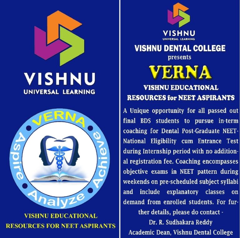 Training for NEET-MDS (VERNA) – Vishnu Dental College
